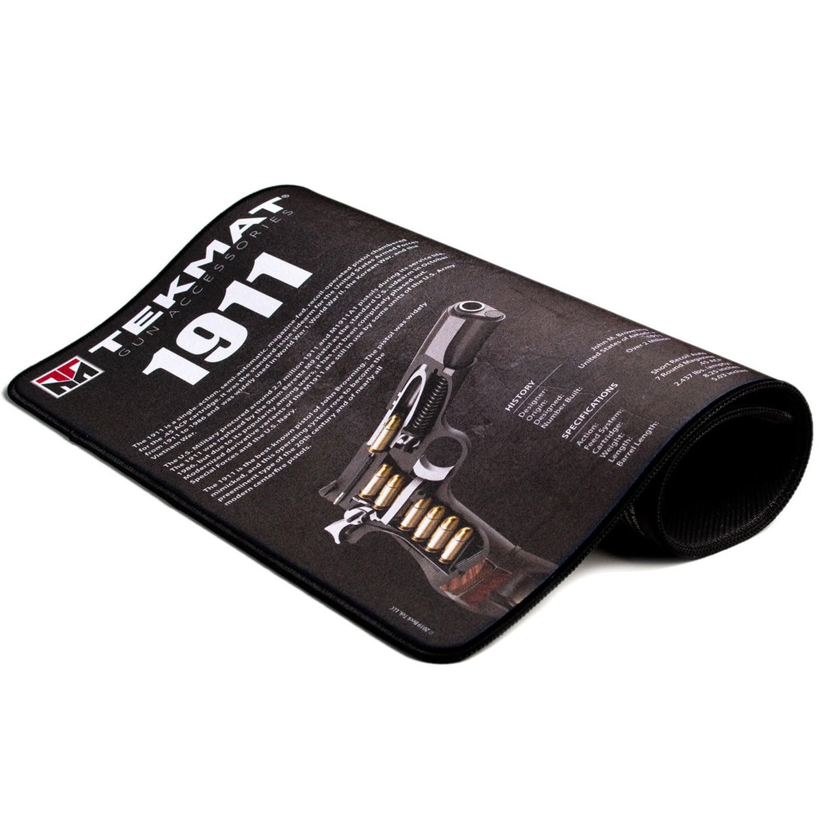 TekMat Ultra 20 Premium 15" X 20" 1/4" Thick Oil Resistant Non-Slip Waterproof Stitched Edges Handgun Cleaning Mat for use with 1911 | 1911 3D