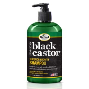 difeel superior growth jamaican black castor shampoo 12 oz. - sulfate free shampoo made with natural ingredients