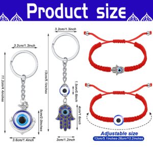 4 Pieces Evil Eye Keychains for Car Keys,Turkish Blue Evil Eye Keychain,Charms Pendants Crafting Glass Keychain with Keyring Hanging Ornament Jewelry Accessories Amulet for Women Good Luck