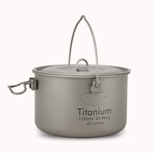 apg outdoor 1.3l titanium hanging pot camping tableware cooking cookware set ultralight bowl tableware