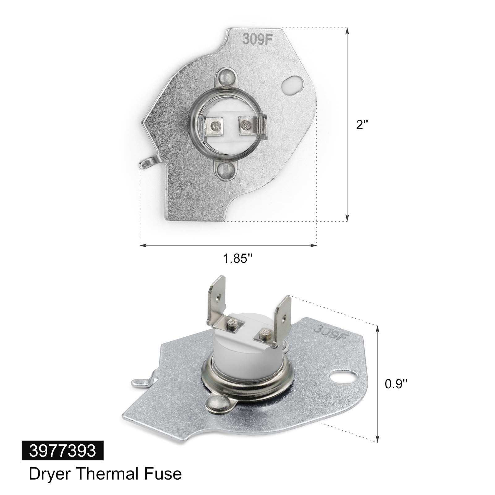 3977393 & 3392519 Dryer Thermal Fuse & 3977767 Dryer High Limit Thermostat & 3387134 Dryer Cycling Thermostat - Compatible with Whirlpool Kenmore Dryer