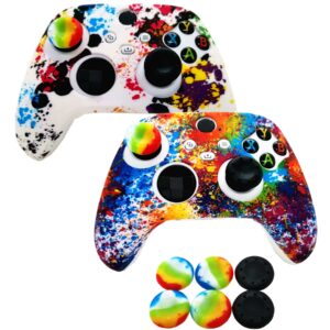 2pcs silicone skin grip cover for xbox series x/s controller,rubber protector for xbox series x/s (6pcs thumb joystick grips) (series x/s-1)