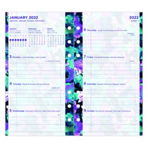 Filofax Personal Illustrated Floral Week on 2 Pages 2022 Diary Pack