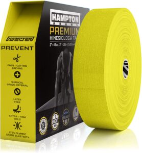 (135 feet) bulk kinesiology tape waterproof roll sports therapy support for knee, muscle, wrist, shoulder, back/original uncut premium therapeutic elastic & hypoallergenic cotton - (yellow)