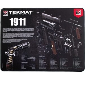 tekmat ultra 20 premium 15" x 20" 1/4" thick oil resistant non-slip waterproof stitched edges handgun cleaning mat for use with 1911 | 1911 3d