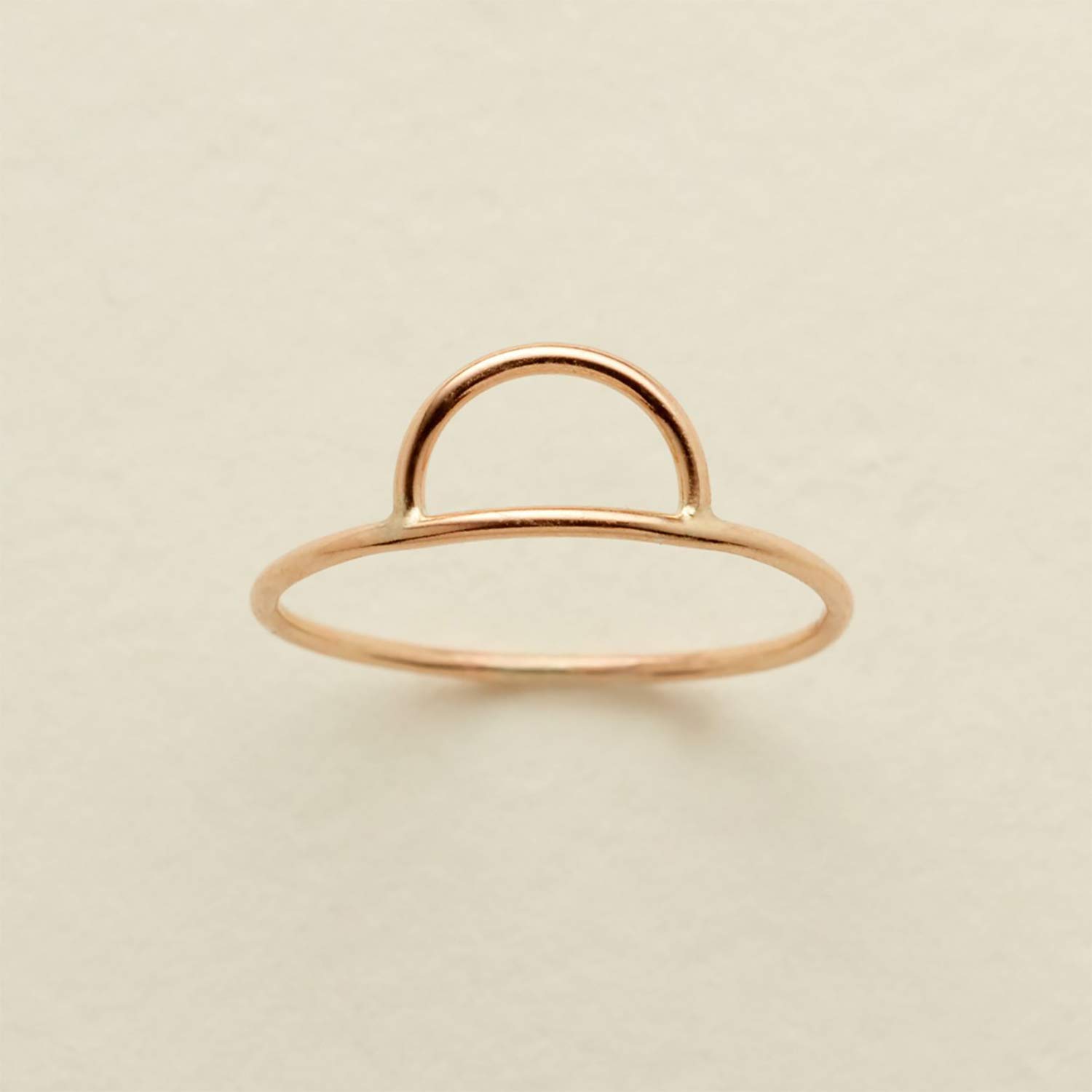 Dremmy Studios Gold Stackable Rings for Women 14K Gold Filled Tiny Dainty Handmade Half Circle Rings Minimalist Rings