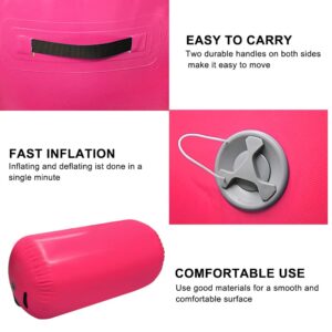 BYBAG Air Barrel Back Roller Inflatable Tumbling Mat with Electric Pump,Tumble Track Gymnastic Equipment Exercise Mats for Home Use,Gym Training,Cheer leading,Yoga(GOLDEN RED, 75CM*120CM)