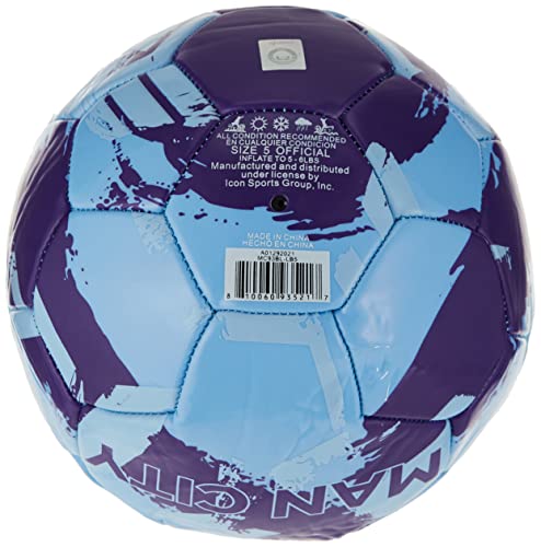 Icon Sports Manchester City FC Brush Team Soccer Ball, 5