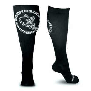 boore - deadlift ocr socks weightlifting compression socks with shin drag protection unisex 15-20mmhg (black large/x-large)