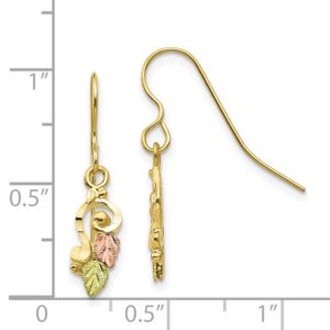 10k Tri-color Black Hills Gold Shepherd Hook Earrings Q10BH634