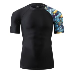 adoreism men's quick-dry upf 50+ sun protection short sleeve rash guard (heytoucan, xl)