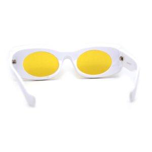 Womens Unique Concave Thick Mod Plastic Sunglasses Black Yellow