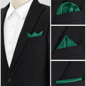 Allegra K Men's Pocket Squares Handkerchiefs Solid Color for Wedding Party One Size Dark Green