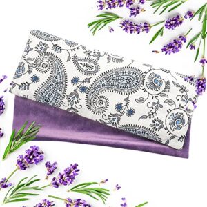 hihealer weighted eye mask for sleeping, 5x9 inches with lavender aromatherapy - moist heat eye compress, eye pillow for yoga, meditation, and headache relief, relaxation gift for women