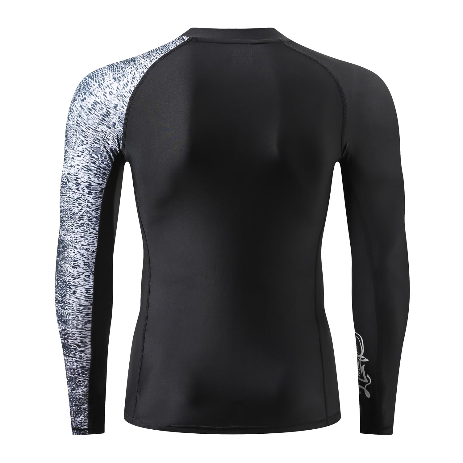 ADOREISM Men's Splice Compression Long Sleeve Rash Guard Surf Swim Shirt UV Sun Protection UPF 50+ (Leopard Print,XL)