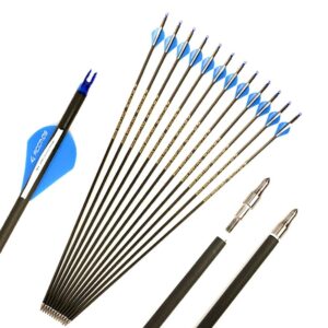 600 spine arrow 27 inch arrow target practice arrow hunting arrow carbon arrows compound bow recurve bow adult youth archery indoor outdoor shooting field tip