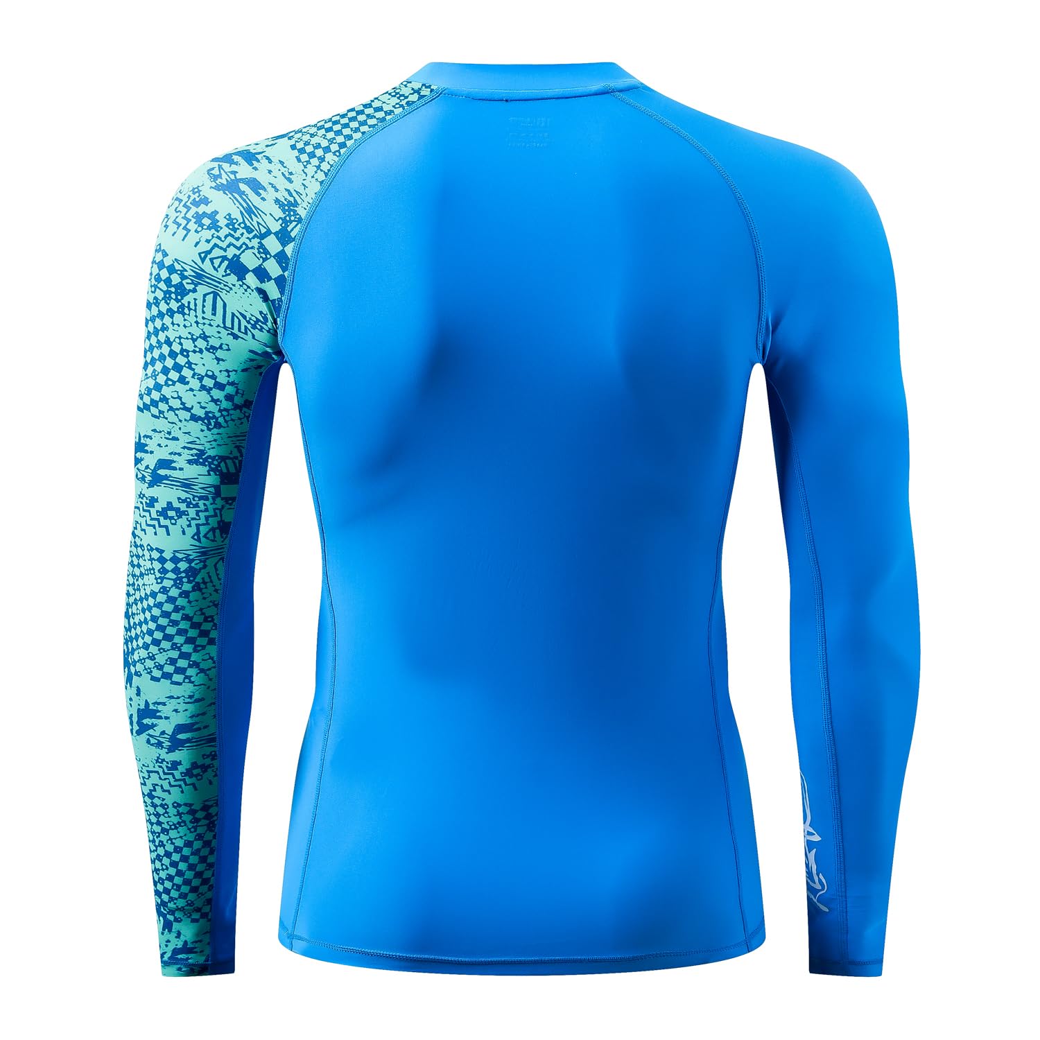 ADOREISM Men's Rash Guard Long Sleeves UPF 50+ Sun Protection Compression Swim Shirts for Men (Blue Digital, S)