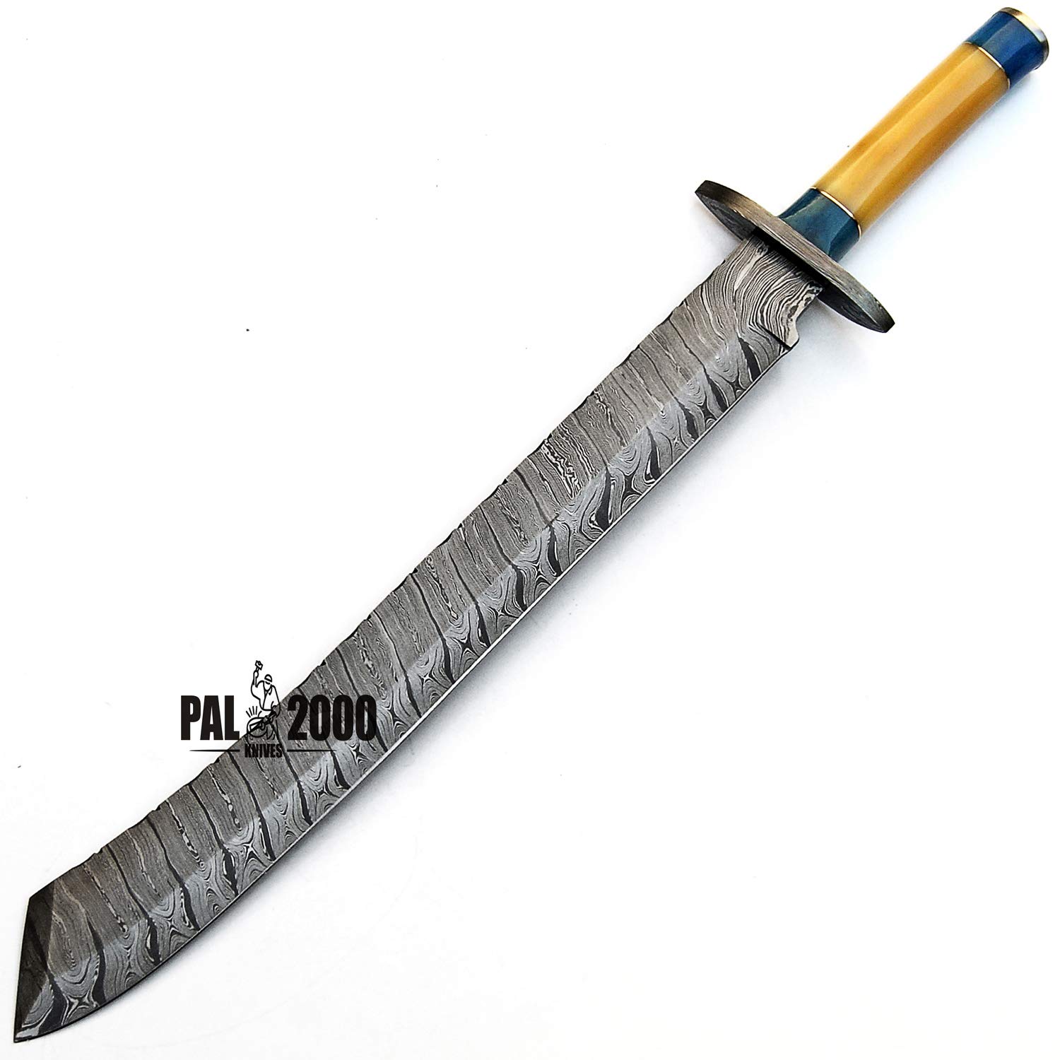 PAL 2000 HUNTING KNIVES KNI-9909 Custom Handmade Damascus steel 25 Inch Knife With Sheath