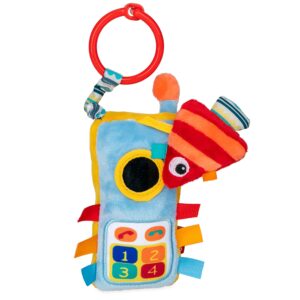 Nuby Plush Phone Pals Musical Hanging Toy with Connector Ring: 0M+, Multi