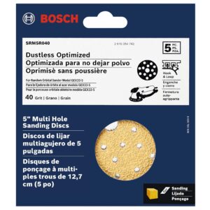 Bosch SRM5R040 5 pc. 40 Grit 5 in. Multi-Hole Hook-and-Loop Sanding Discs