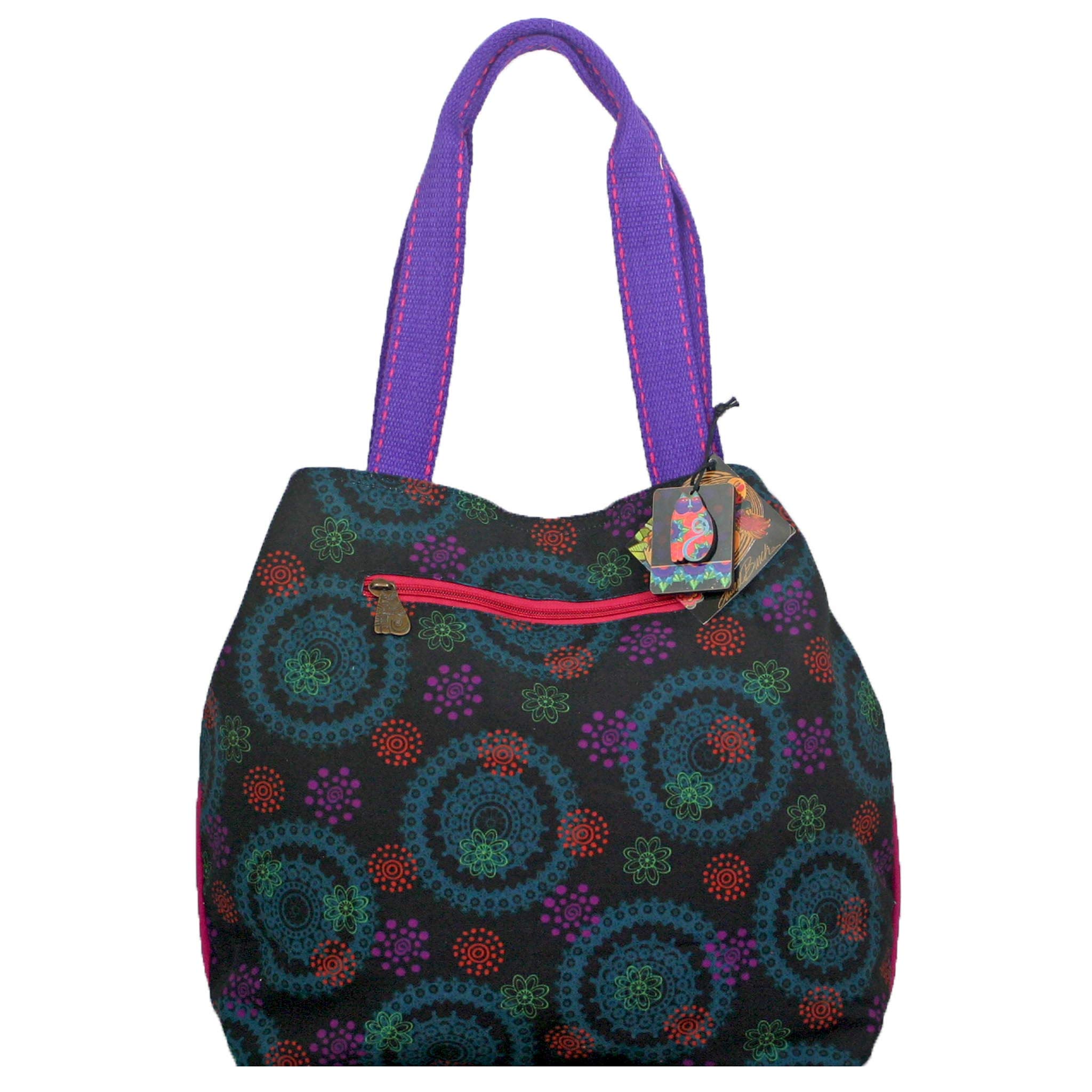 Laurel Burch Celestial Lotus Cats Large Gap Tote