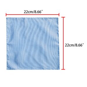 Allegra K Men's Pocket Squares Classic Satin Polka Dots Solid Color Handkerchiefs for Wedding Business One Size Sky Blue