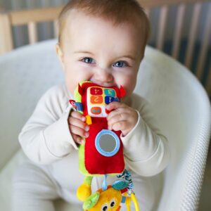 Nuby Plush Phone Pals Musical Hanging Toy with Connector Ring: 0M+, Multi