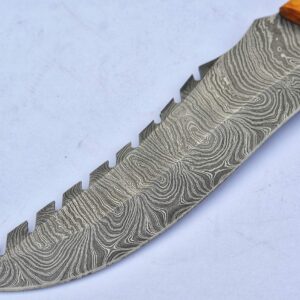 Sharp Forest Knives Handmade Damascus Steel 12 Inches Full Tang Hunting Knife BK-3054 - Beautiful Olive Wood & Resin Handle