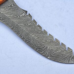 Sharp Forest Knives Handmade Damascus Steel 12 Inches Full Tang Hunting Knife BK-3054 - Beautiful Olive Wood & Resin Handle