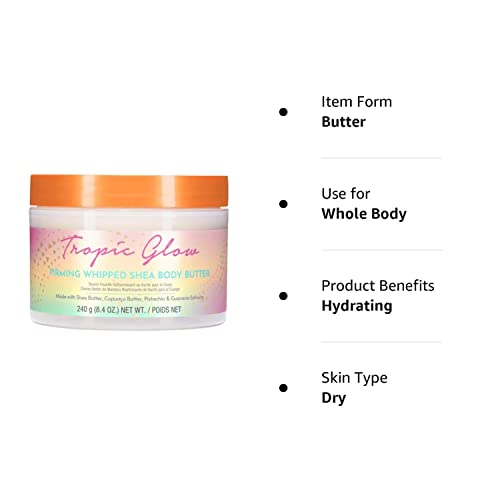 TREE HUT Tropic Glow Firming Whipped Body Butter 8.4 Oz! Infused With Shea Butter And Guarana Extract! Moisturizer That Leaves Skin Feeling Soft & Smooth! (Tropic Glow Lotion)