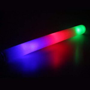 100 LED Foam Sticks Multi Color Flashing Glow Wands, Batons, Strobes, 3 Flashing Modes - Party, DJ, Concerts, Festivals, Birthdays, Weddings, Events, Promotions