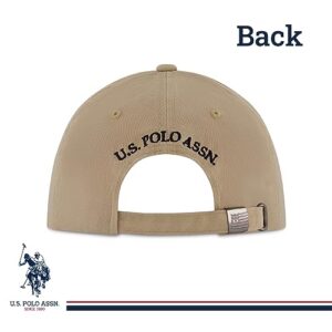 U.S. Polo Assn. mens U.s. Polo Assn. Washed Twill Cotton Adjustable Hat With Pony Logo and Curved Brim Baseball Cap, Khaki, One Size US