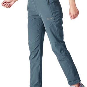 Rdruko Women's Hiking Pants Water-Resistant Quick Dry Outdoor Fishing Travel Walking Pants(Dusty Blue, US M)