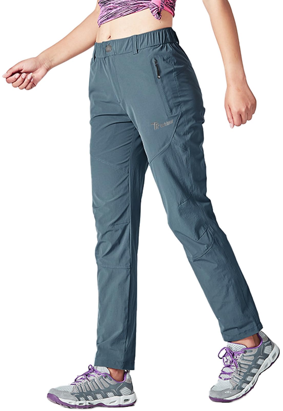 Rdruko Women's Hiking Pants Water-Resistant Quick Dry Outdoor Fishing Travel Walking Pants(Dusty Blue, US M)