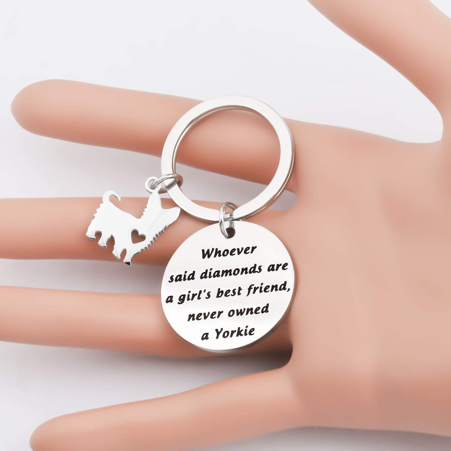 FOTAP Yorkie Lover Gift Yorkie Keychain Best Yorkie Mom Ever Gift Dog Owned Gift Yorkshire Terrier Gift (owned a Yorkie)