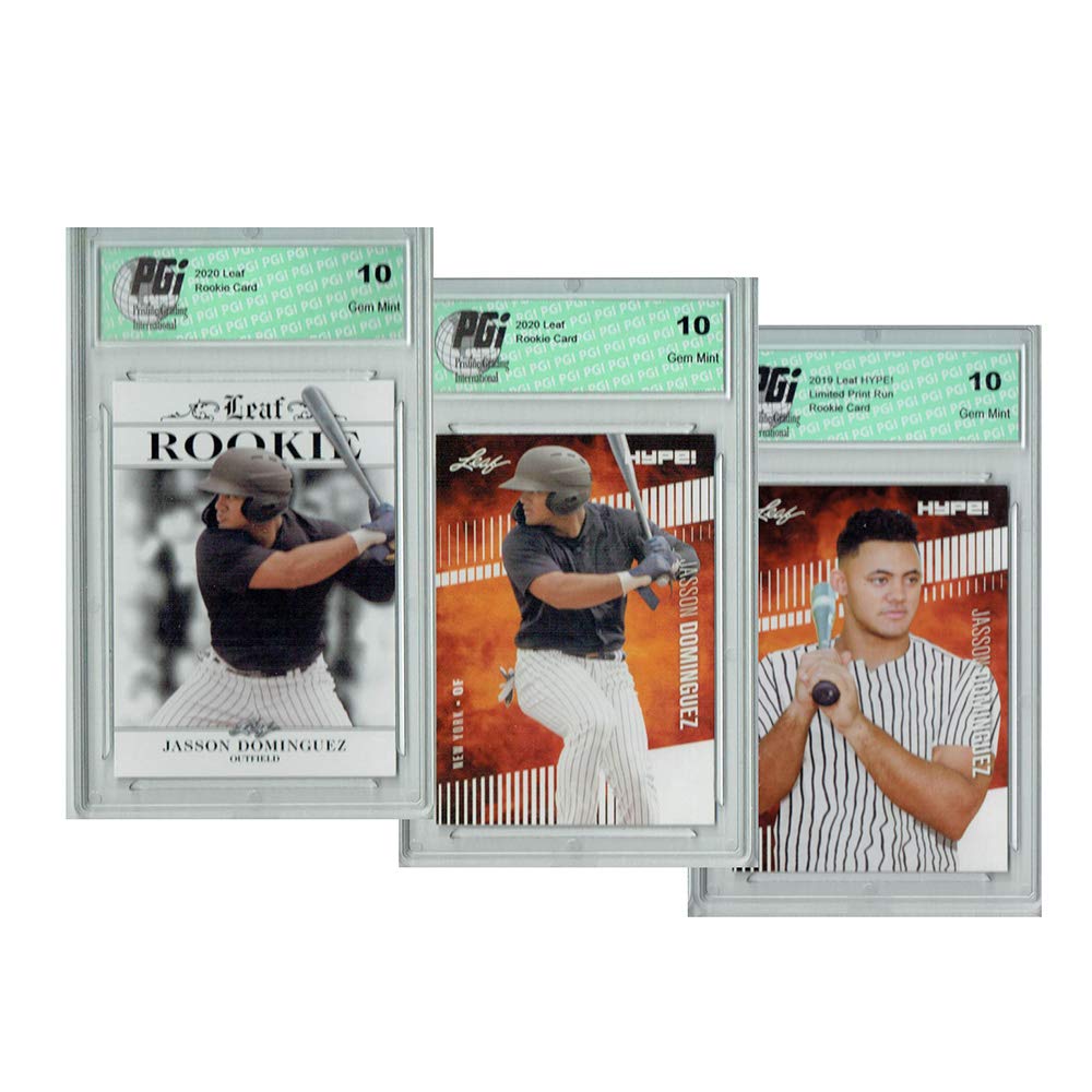 3) Jasson Dominguez 2019 Leaf HYPE #26 2020#44 Exclusive Rookie Card PGI 10 Lot