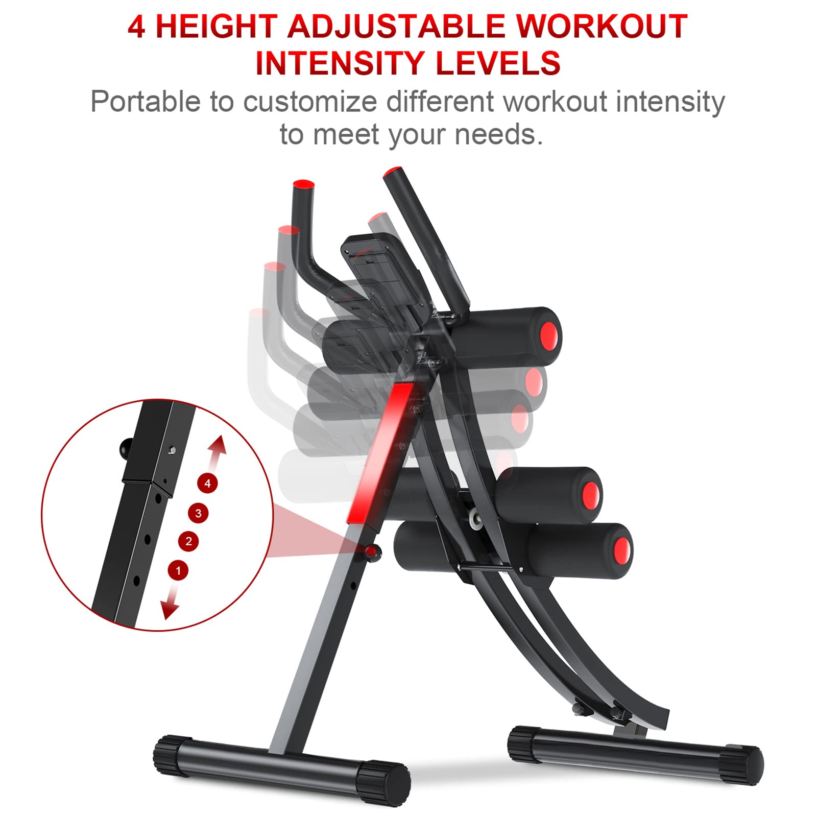 KESHWELL Ab Machine,Abs Workout Equipment for Home Gym,Whole Body Workout Waist Trainer for Women,Adjustable Abdominal Cruncher,Foldable Core Abs Exercise Machine with Resistance Bands&LCD Display