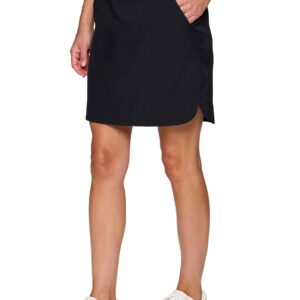 RBX Active Longer Length Skort for Women, Quick Drying Woven Pickleball Golf Skort with Pockets for Tennis, Hiking, Running Long Length Black S