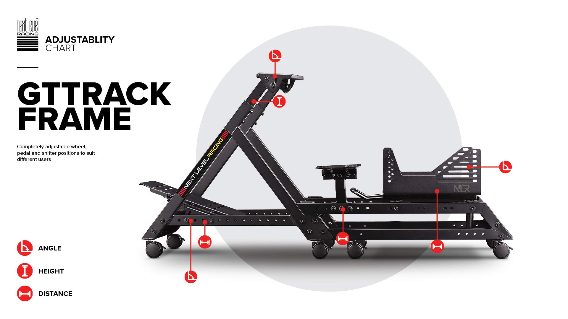 Next Level Racing Gttrack Frame Only Simulator Cockpit - Not Machine Specific