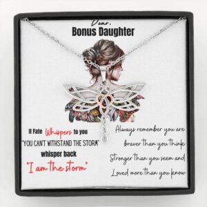 wishicious - bonus daughter gifts - bonus daughter necklace - unbiological daughter gifts - step daughter presents (standard box, whisper dragonfly)