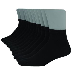 hanes ultimate mens freshiq cool comfort reinforced ankle socks, 12-pair pack socks, black, 6 12 us