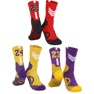 bingfone 3 pairs basketball socks,compression socks,athletic socks,sport socks for men & women,running,climbing (set)