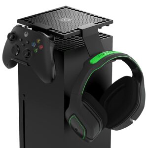 dust cover controller holder for xbox series x console, holder stand mount accessories for xbox series x controller and gaming headsets