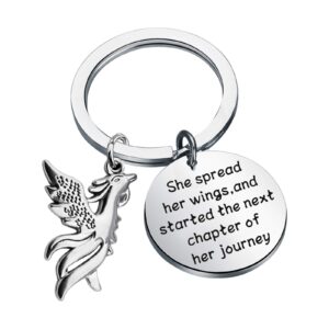 ujims inspirational phoenix keychain new beginning gifts started the next chapter of her journey rising phoenix jewelry (phoenix keychain)