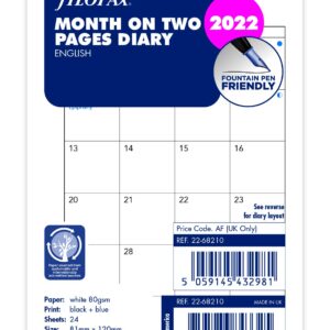 Filofax Pocket Month on Two Pages English 2022 Diary