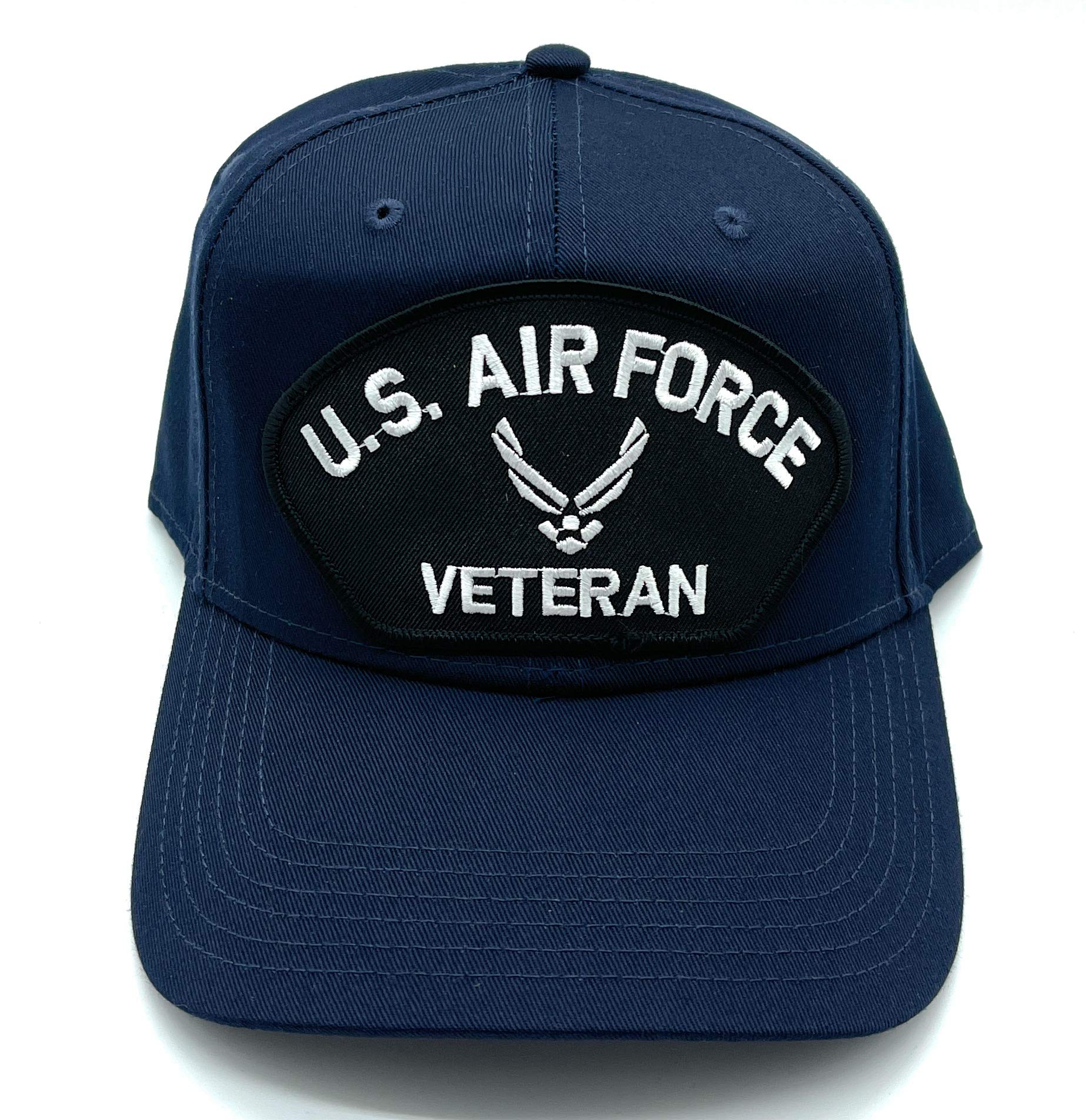 Infinite Hats US Air Force Veteran Silver Patch Adjustable Baseball Cap (Navy)