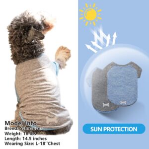 KYEESE 2 Pack Dog Shirts Quick Dry Quick Dry Lightweight Stretchy Dog T-Shirts with Reflective Label Raglan Sleeve Cat Shirts Protects Against Foxtails Dog Clothes