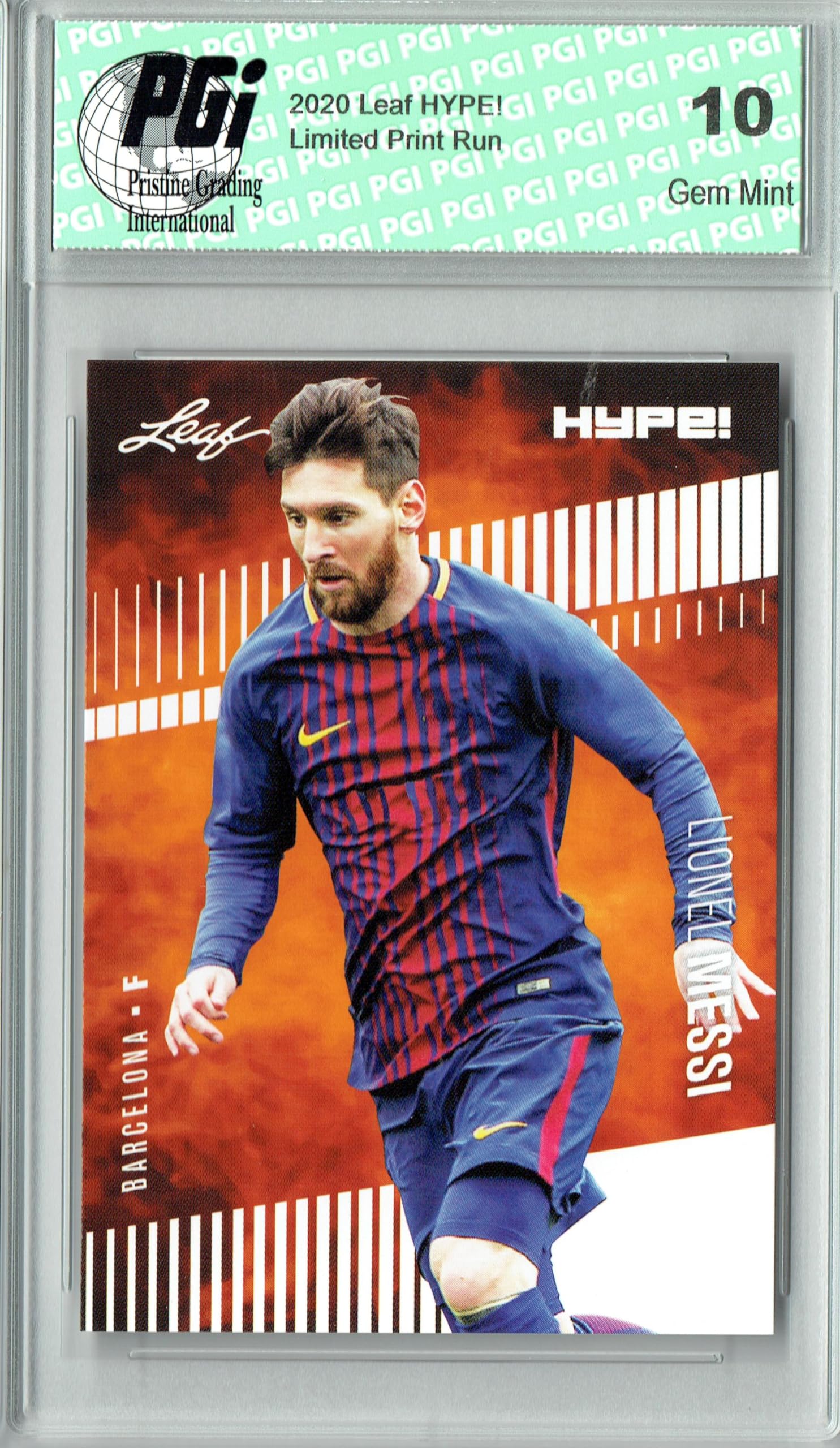 2) Cristiano Ronaldo 2020 Leaf HYPE! #47 & Lionel Messi #46 SP Card Lot PGI 10