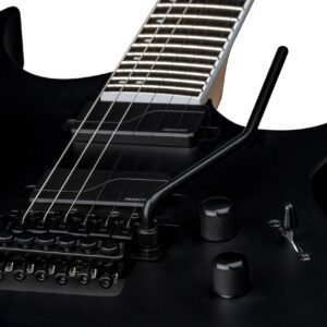 Dean Guitars 6 String Exile Select Floyd Fluence Electric Guitar, Black Satin, Right, F FL BKS