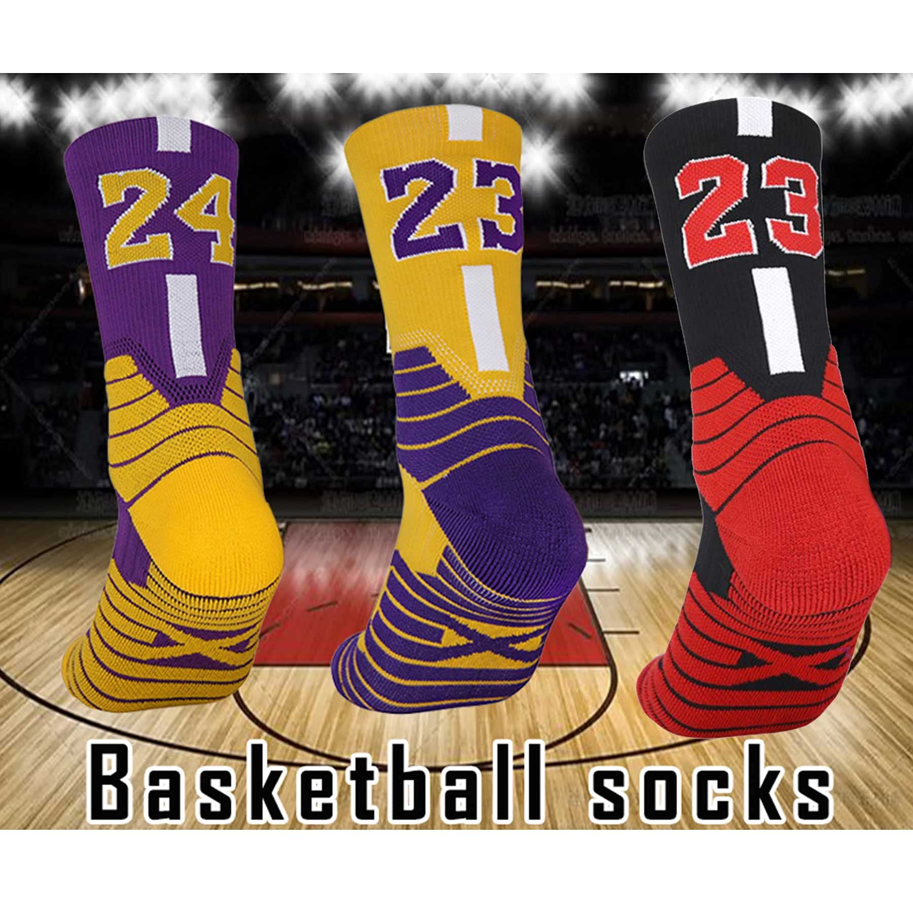 Bingfone 3 Pairs Basketball Socks,Compression Socks,Athletic Socks,Sport Socks for Men & Women,Running,Climbing (SET)